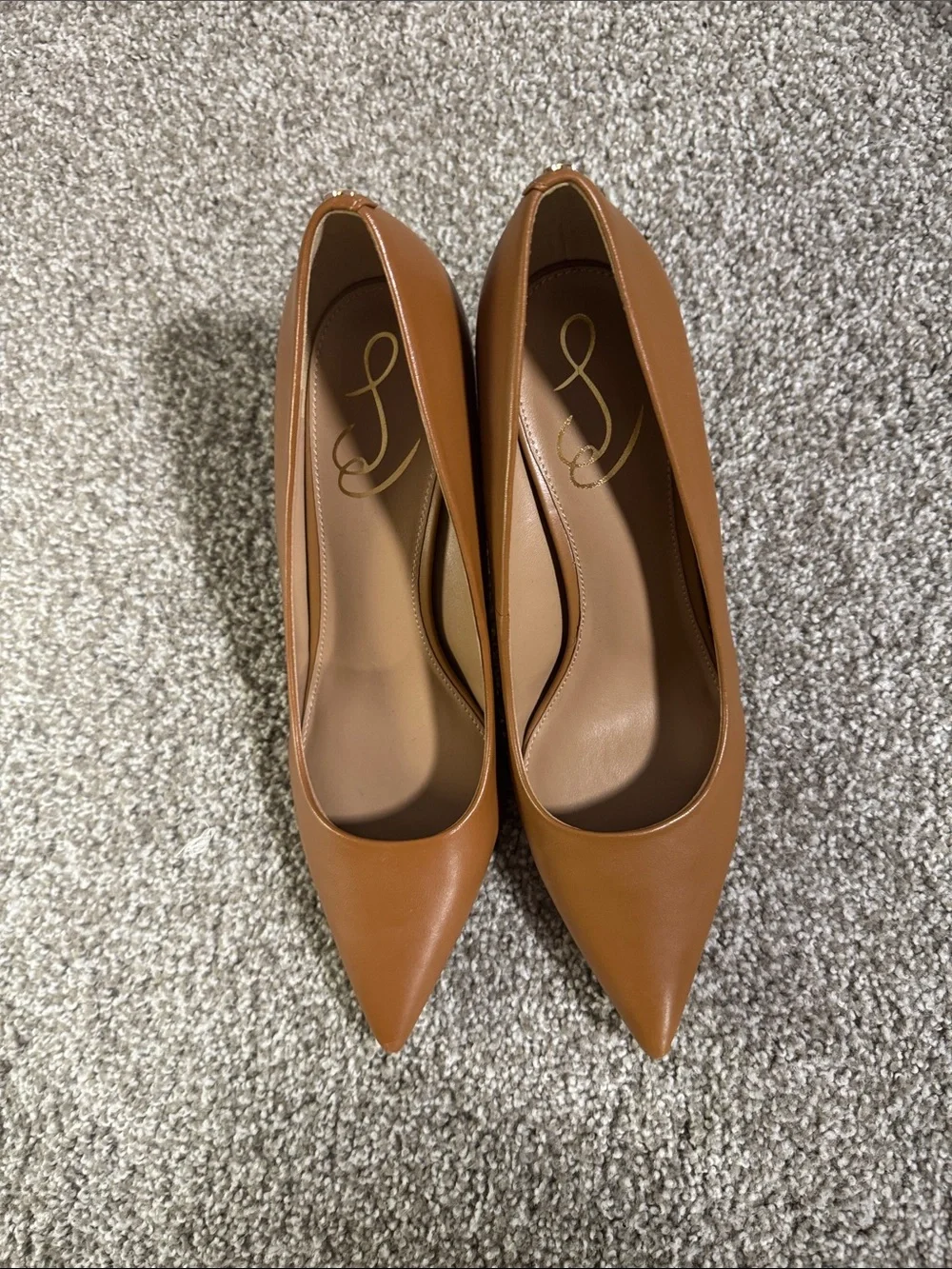 Sam Edelman | Shoes | Sam Edelman Pointed Toe Leather Pumps In Cognac ...